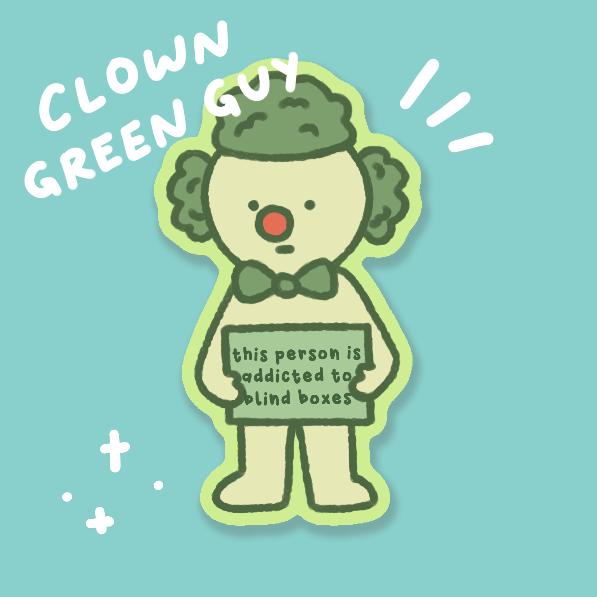 Green Guy Clown Blind Box Addict Sticker – byUme Co.